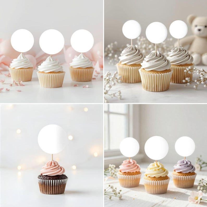 Cupcake Label Mockup Set Canva Editable Style Bakery Packaging Mockup ...