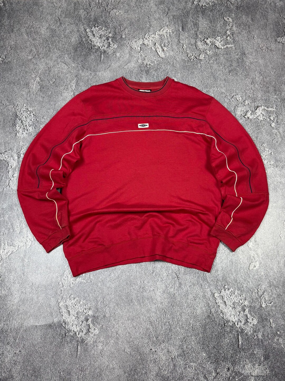 Vintage 90s Umbro Red Faded Retro Sweatshirt Football Soccer Sportwear ...