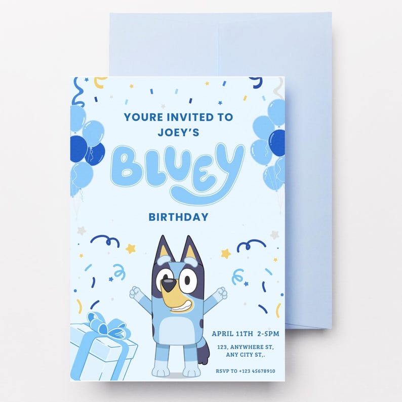 Bluey Birtday Invitation - Etsy