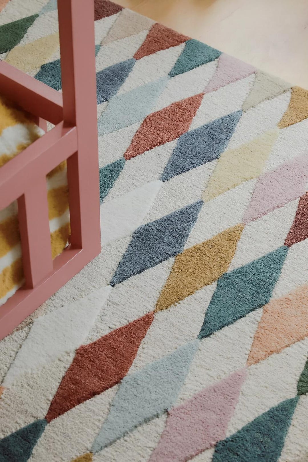 Multicolor Harlequin Wool Rug – Modern Diamond Geometric Carpet - Etsy