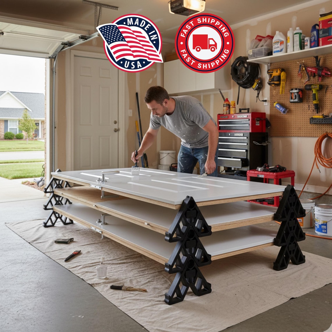 Fliprack 4-pack System, Paint Doors & Cabinets Both Sides Instantly ...