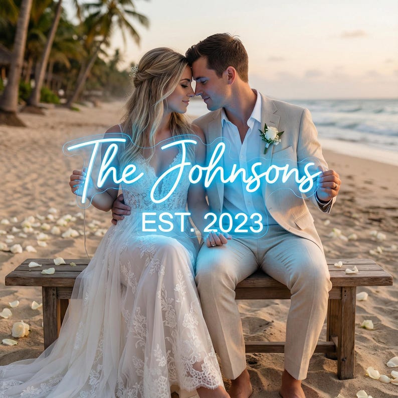 Custom Neon Sign for Wedding, Neon Wedding Sign, Family Name Sign, Last ...