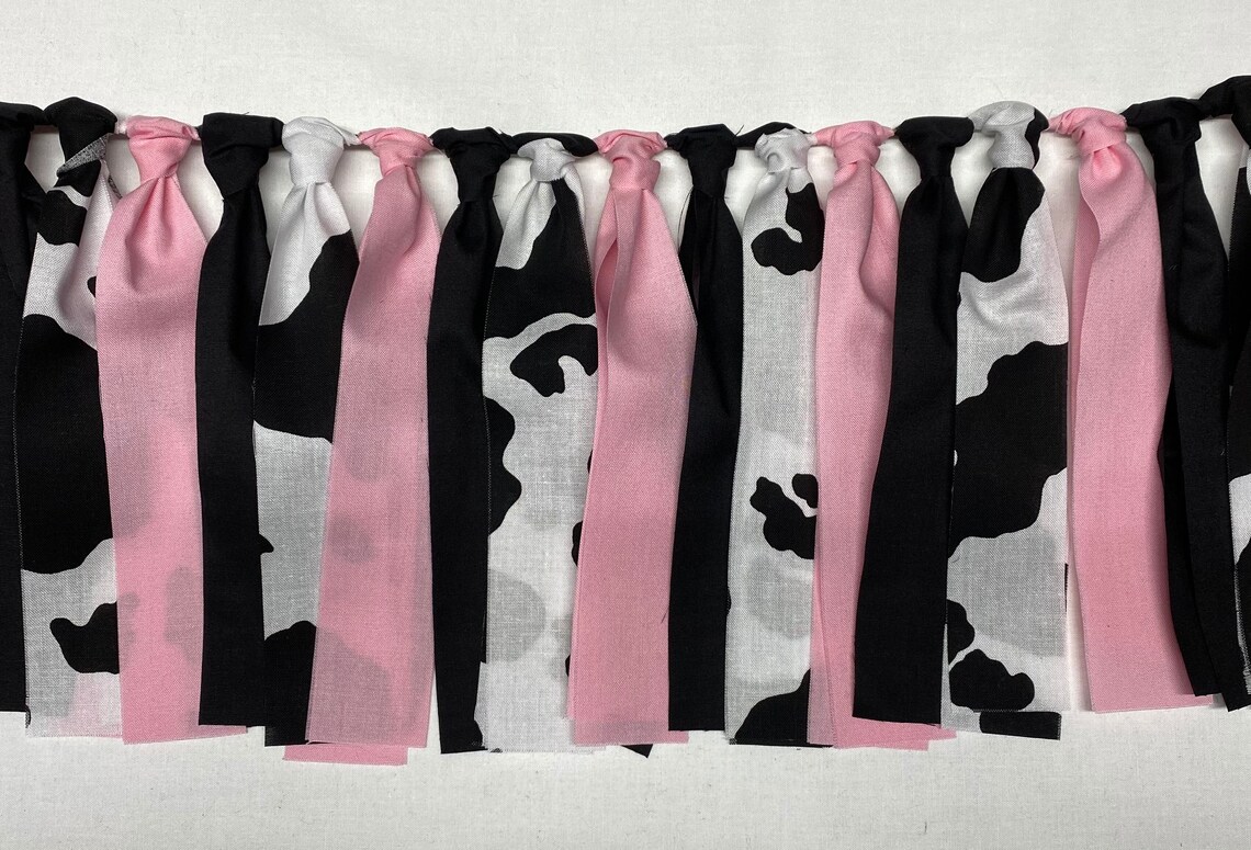 Cowgirl Birthday Banner Cow Print Barnyard Fabric - Etsy