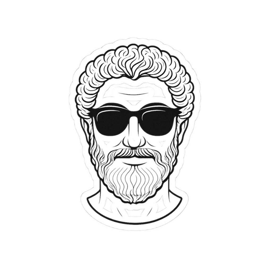 Marcus Aurelius Bust With Sunglasses Sticker | Kiss-cut Sticker - Etsy