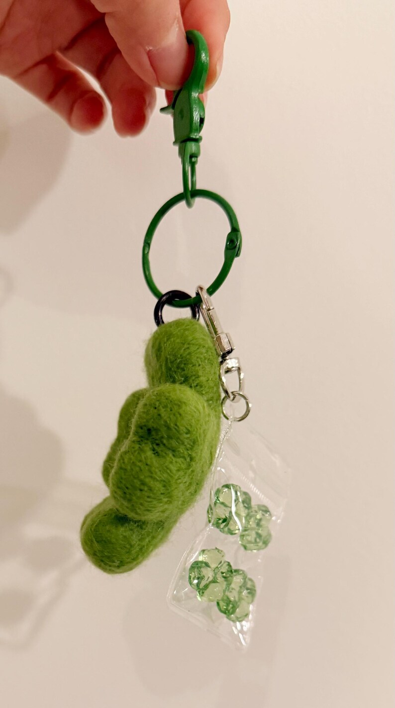 Handmade Felted Four-leaf Clover Keychain | Lucky Charm | Pvc Pouch ...