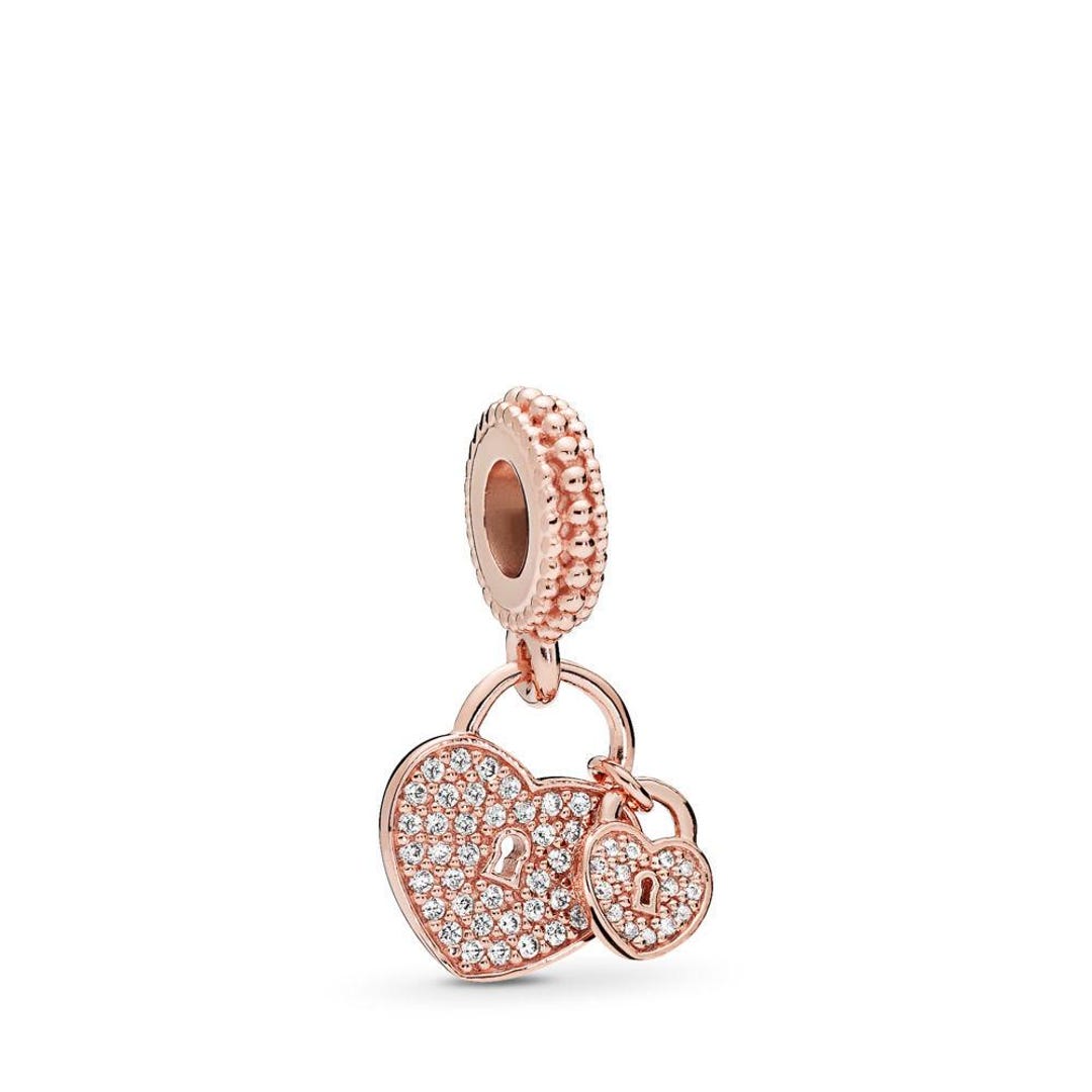 PANDORA Love Locks Dangle Charm, PANDORA Rose & Clear CZ - Etsy