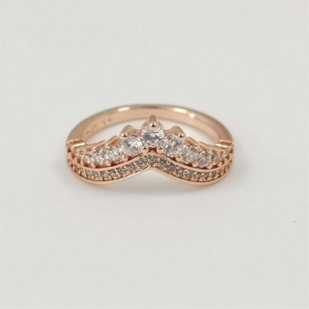 Sparkling 925 Sterling Silver Princess Wish Wishbone Style Cz Ring - Etsy