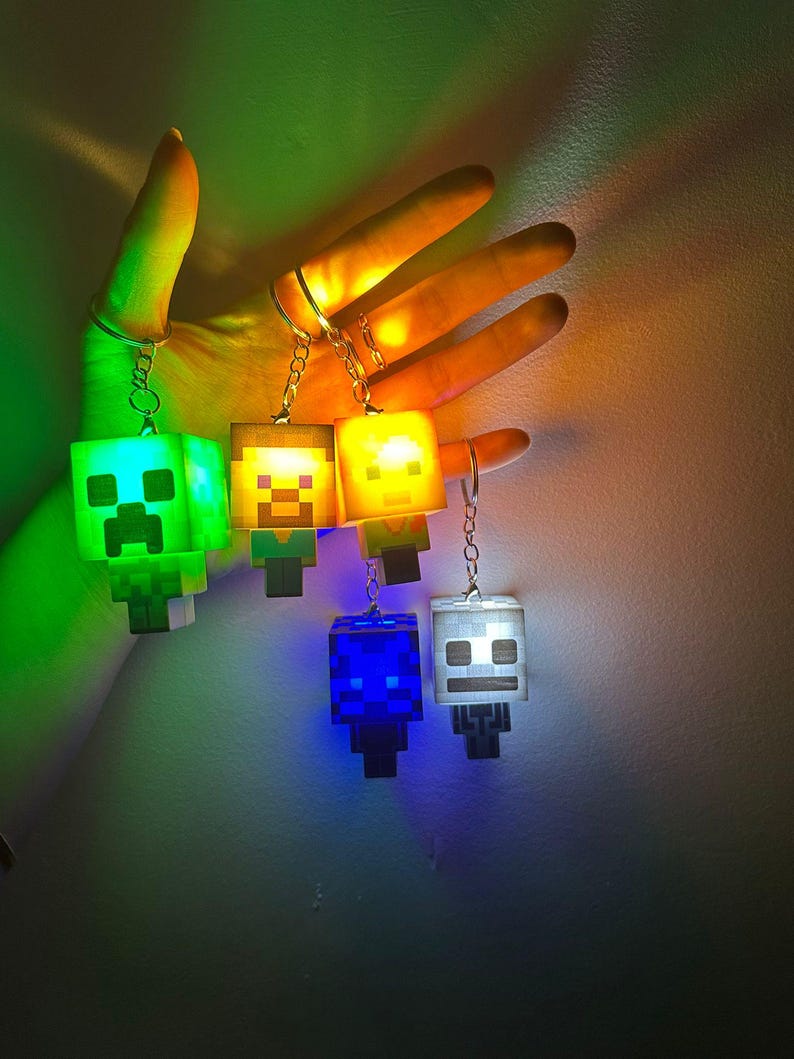 Minecraft-inspired Light-up Keychains - Etsy UK