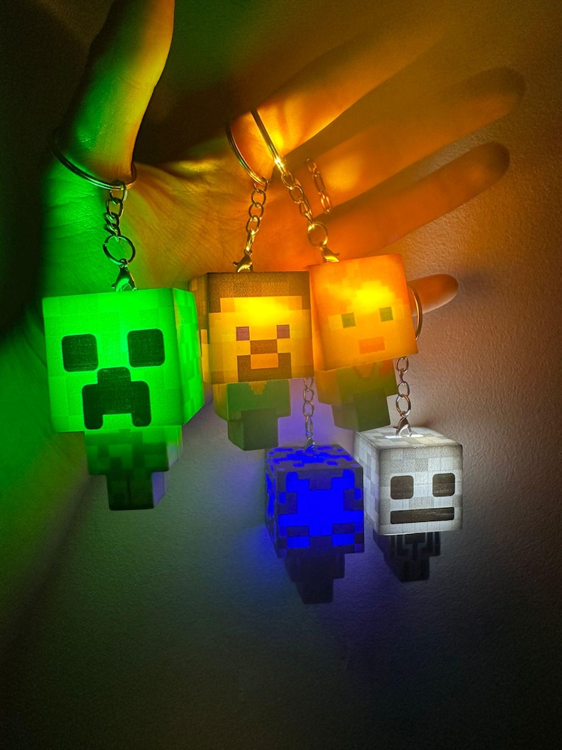 Minecraft-inspired Light-up Keychains - Etsy UK