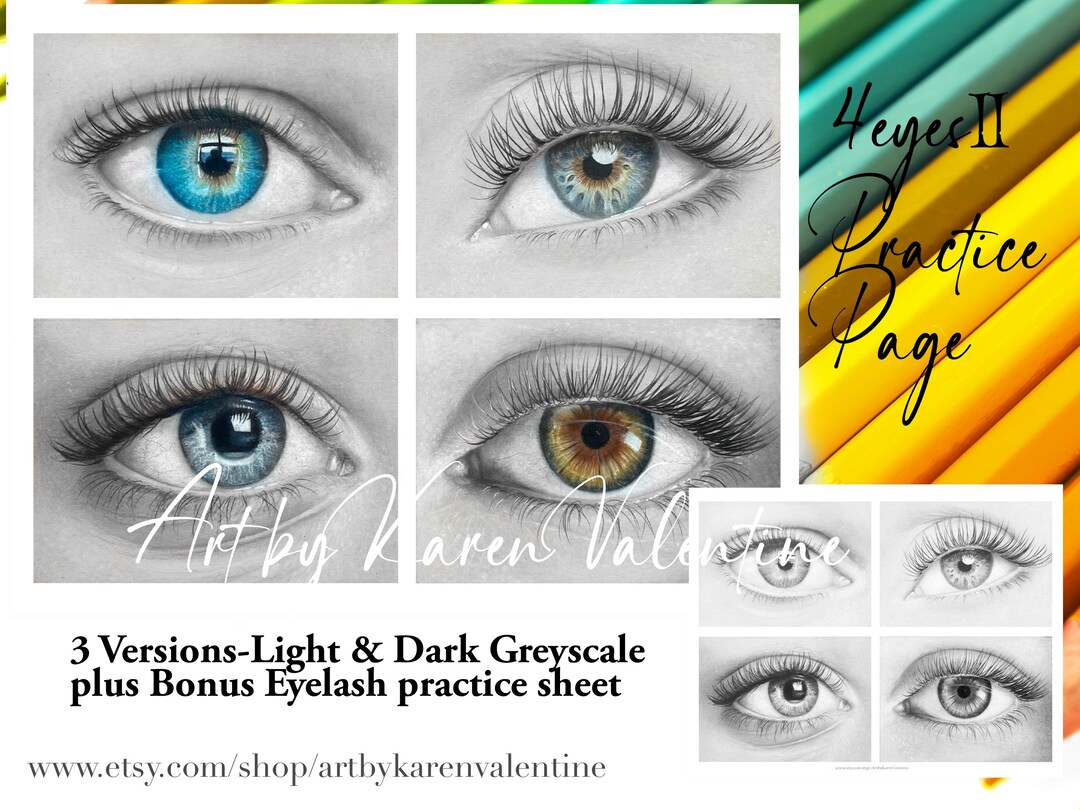 4 Eyes II Greyscale Coloring Page, Instant Download, PDF, Adult ...