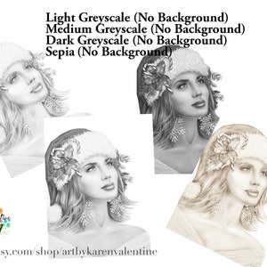 Noelle Greyscale Coloring Page, Christmas Colouring Page, Download, PDF ...