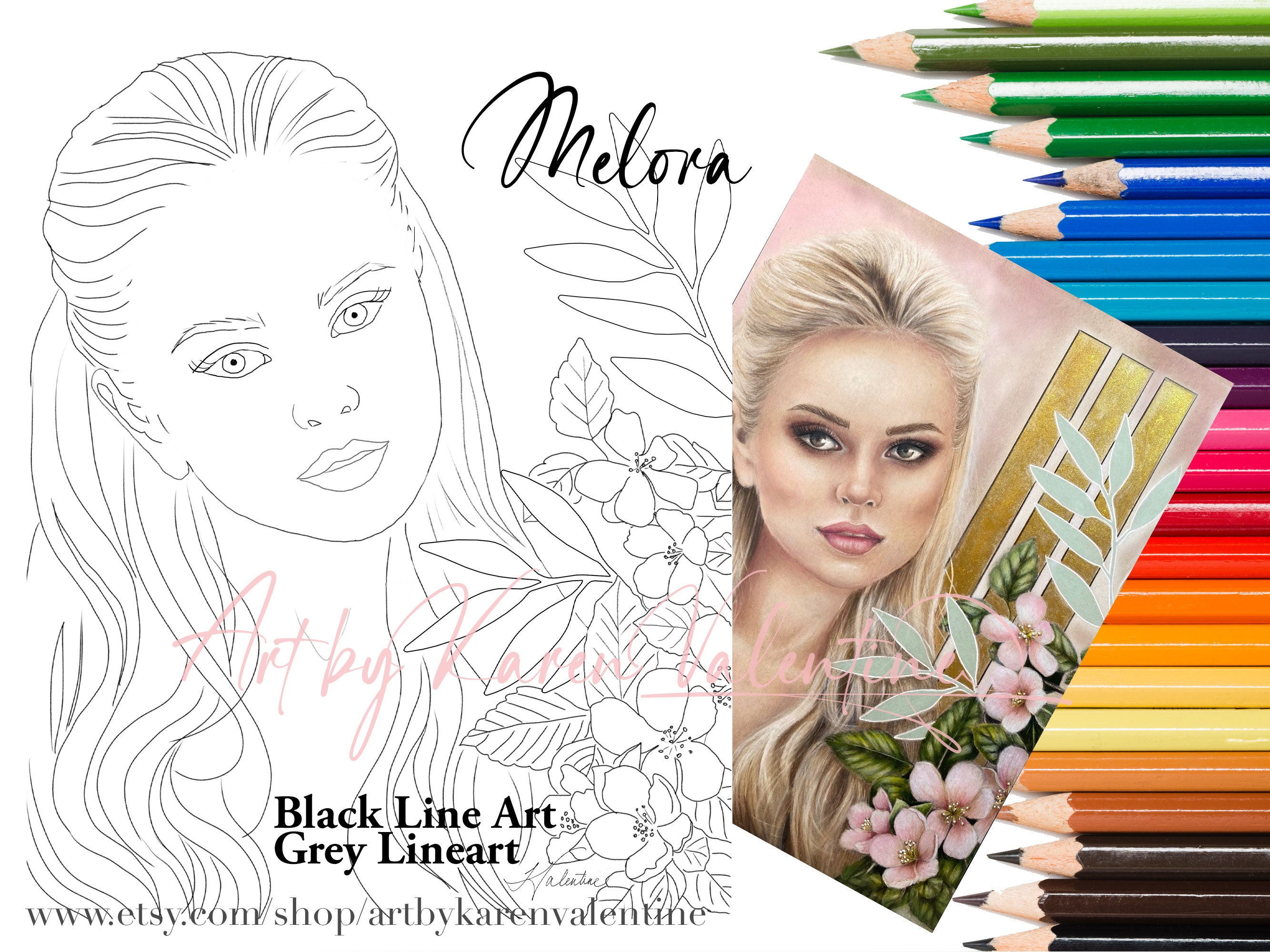 Melora Line Art Coloring Page Instant Download PDF - Etsy Australia