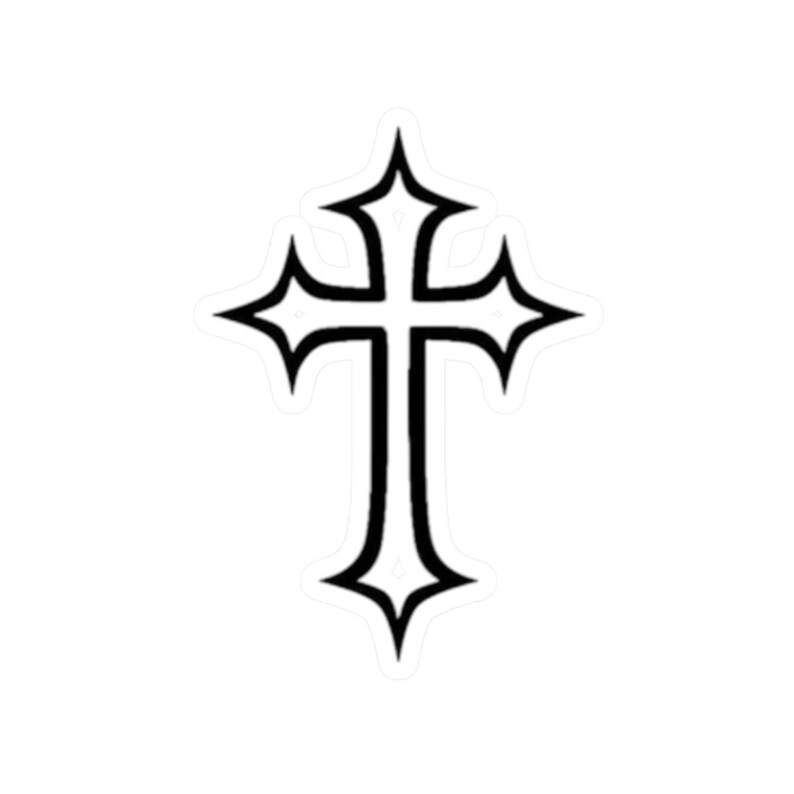 Gothic Cross Sticker | Kiss-cut Religious Vinyl Sticker - Etsy