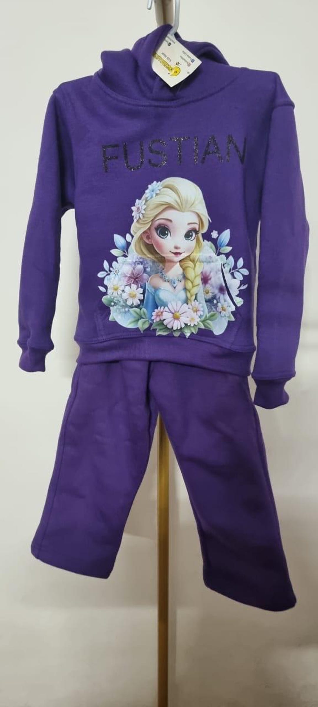 Girls Purple Tracksuit: Princess Print Hoodie & Winter Set - Etsy