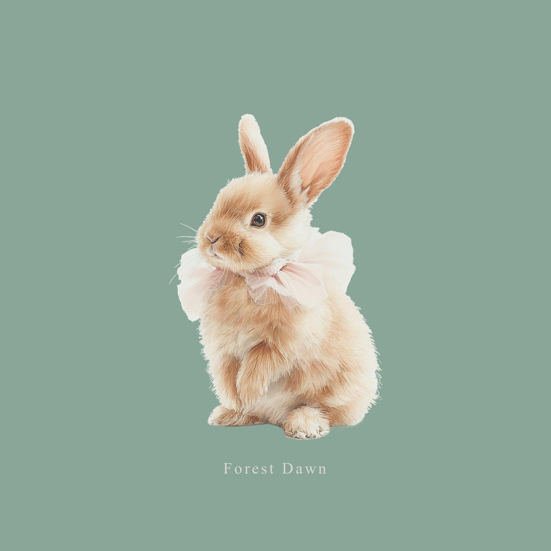 Forest Bunny Clipart PNG | Woodland Animal Watercolor, Forest Down ...