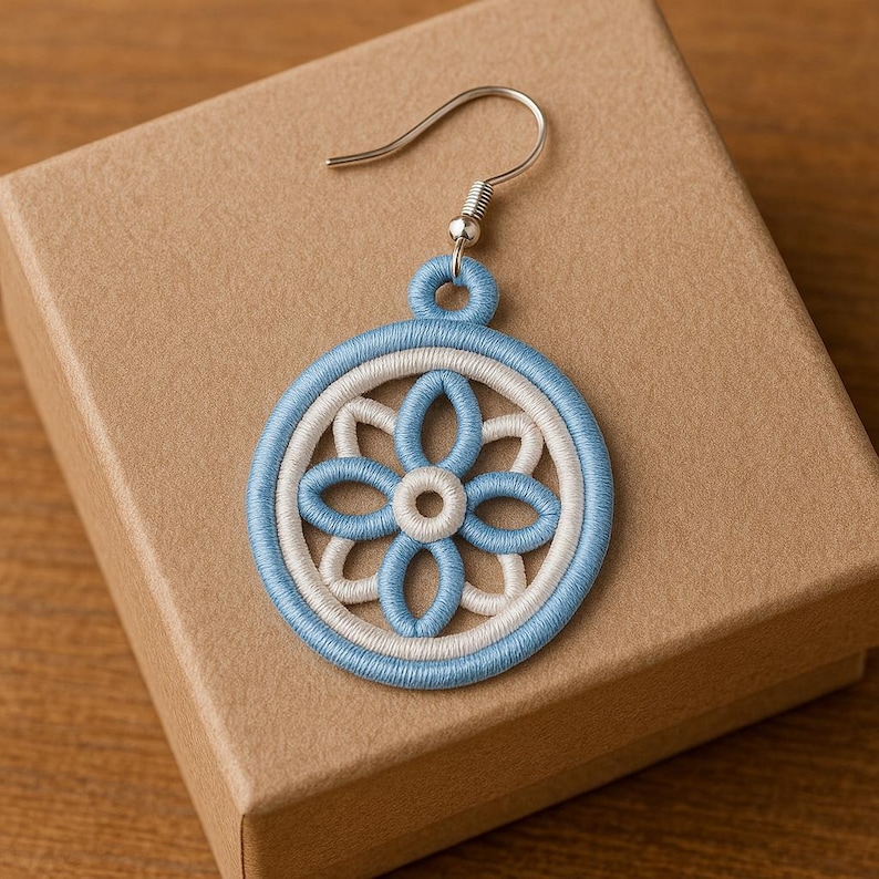 FSL Earrings. Flower Embroidery Earring. Machine Embroidery Design ...