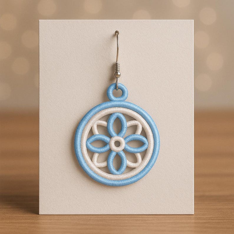 FSL Earrings. Flower Embroidery Earring. Machine Embroidery Design ...