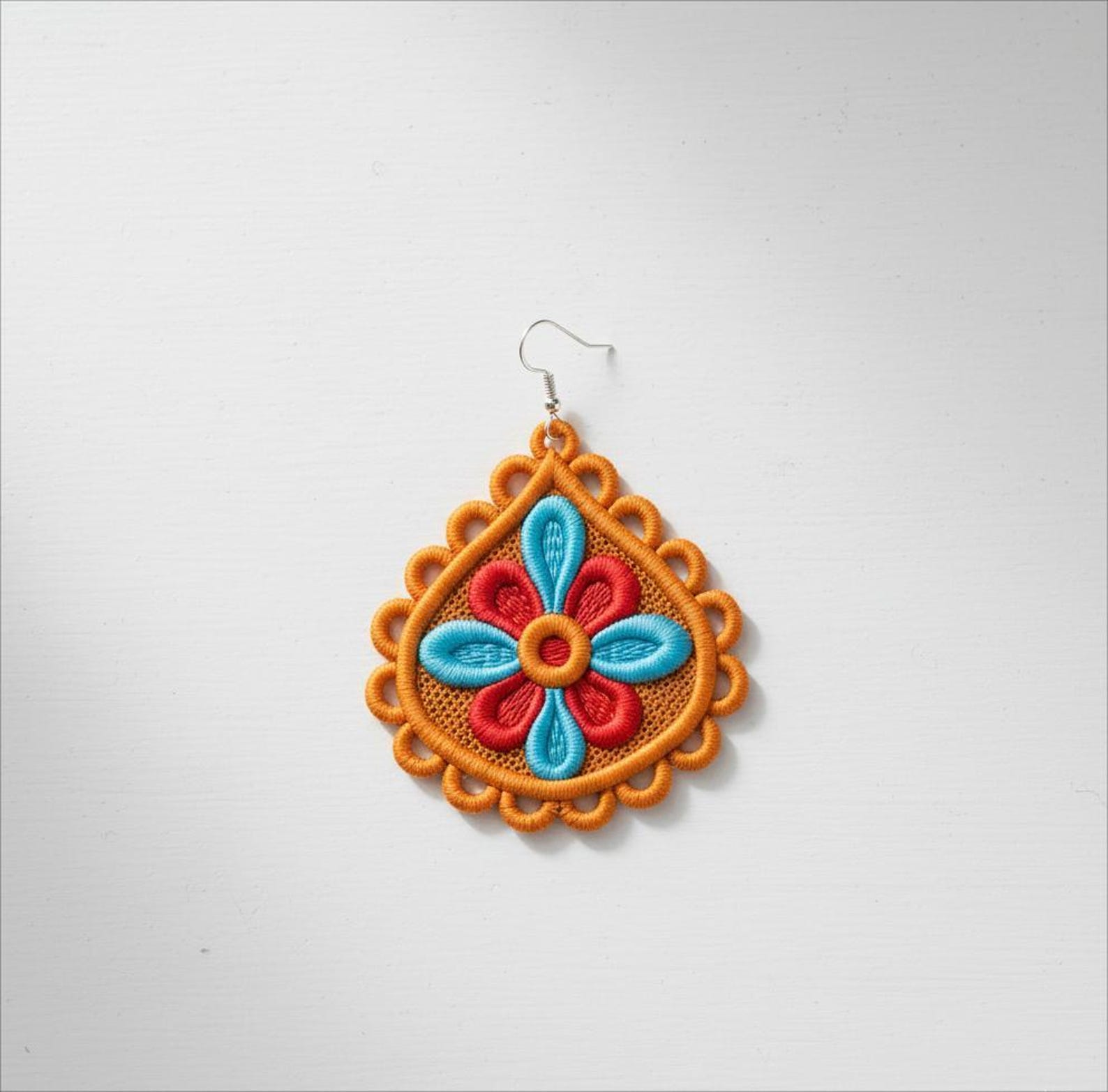 FSL Earrings. Flower Embroidery Earring. Machine Embroidery Design ...