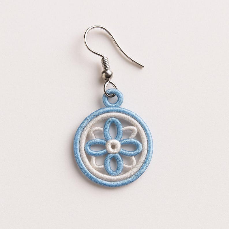FSL Earrings. Flower Embroidery Earring. Machine Embroidery Design ...