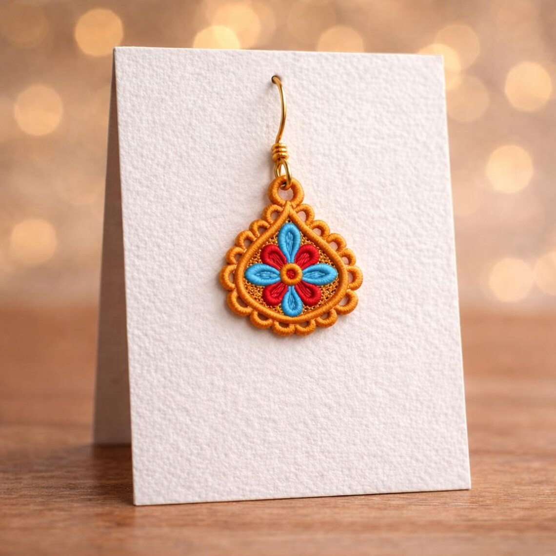 FSL Earrings. Flower Embroidery Earring. Machine Embroidery Design ...