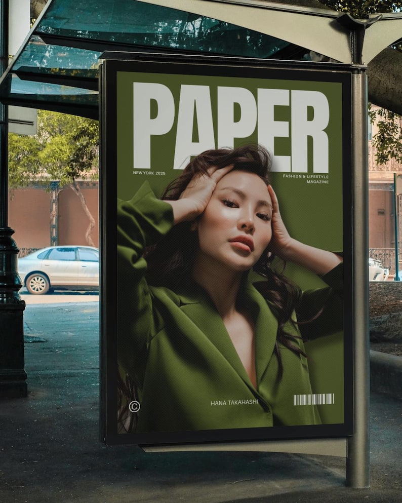 Fashion Magazine Cover Template, Editable Canva Poster, Aesthetic ...