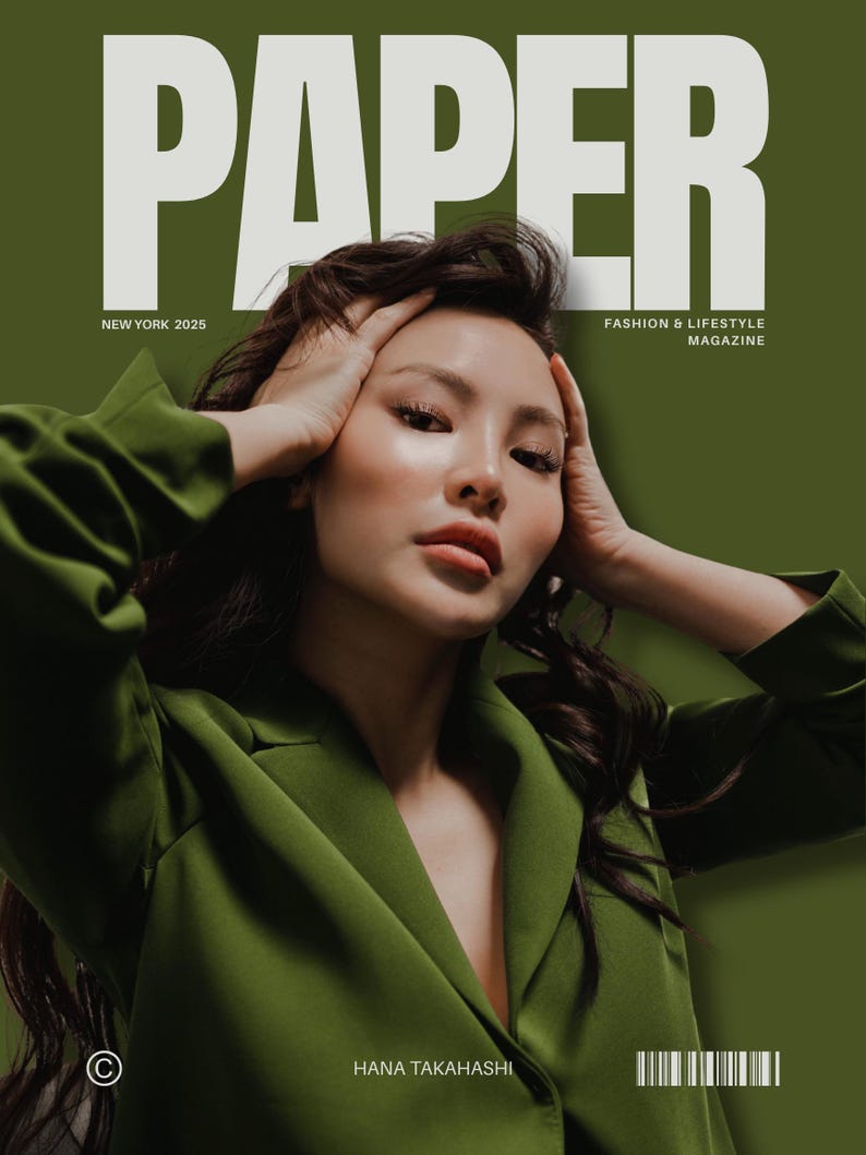 Fashion Magazine Cover Template, Editable Canva Poster, Aesthetic ...