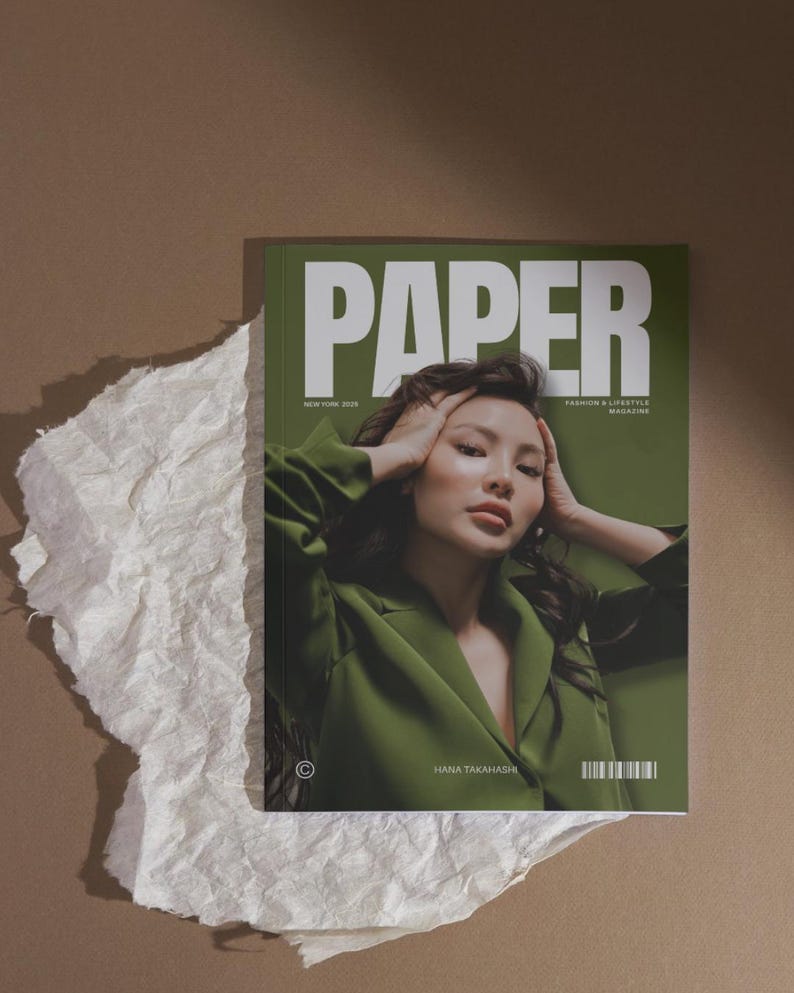 Fashion Magazine Cover Template, Editable Canva Poster, Aesthetic ...