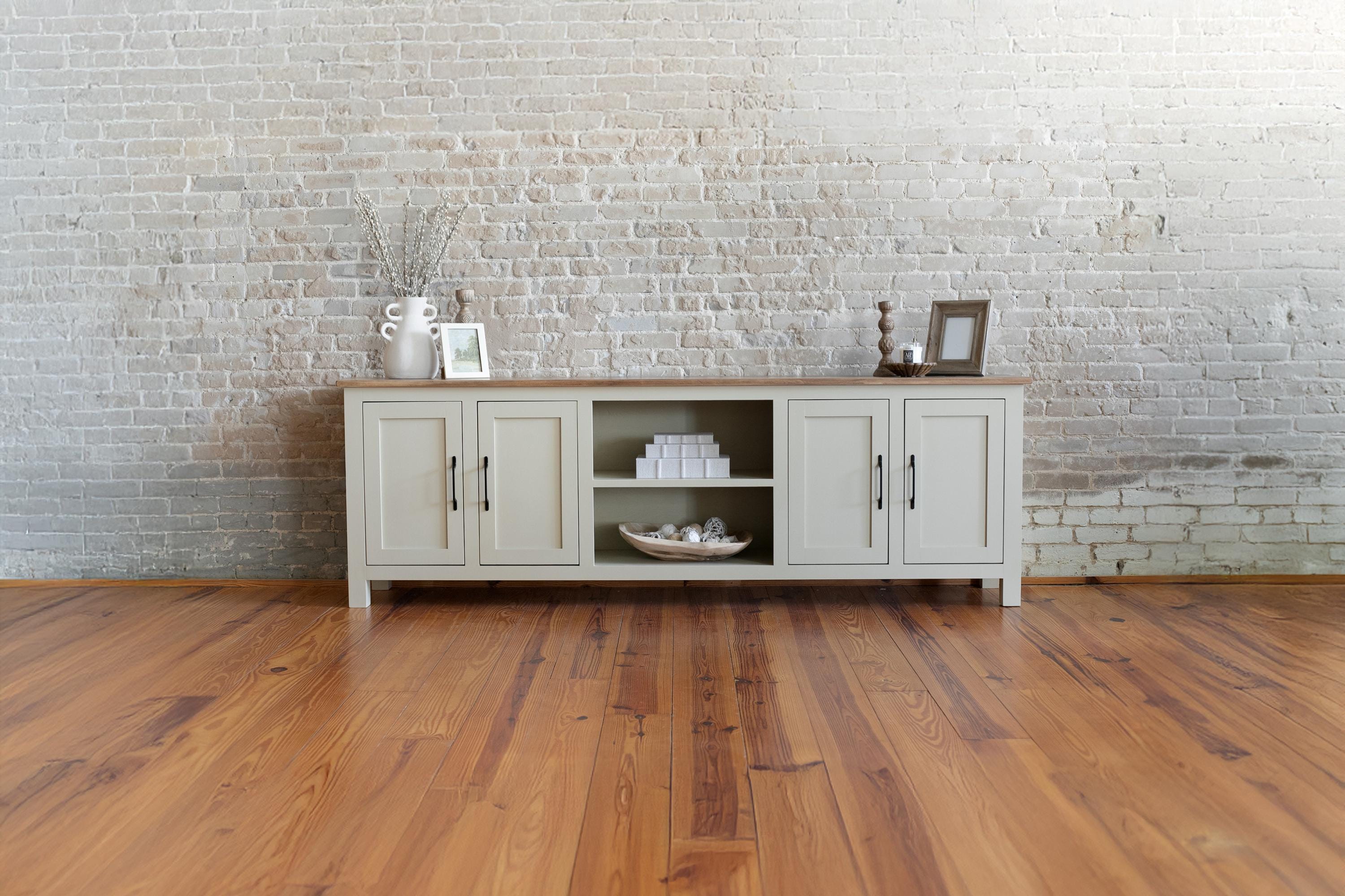 8ft Media Console/ Tv Console/ Customizable/ Solid Wood - Etsy