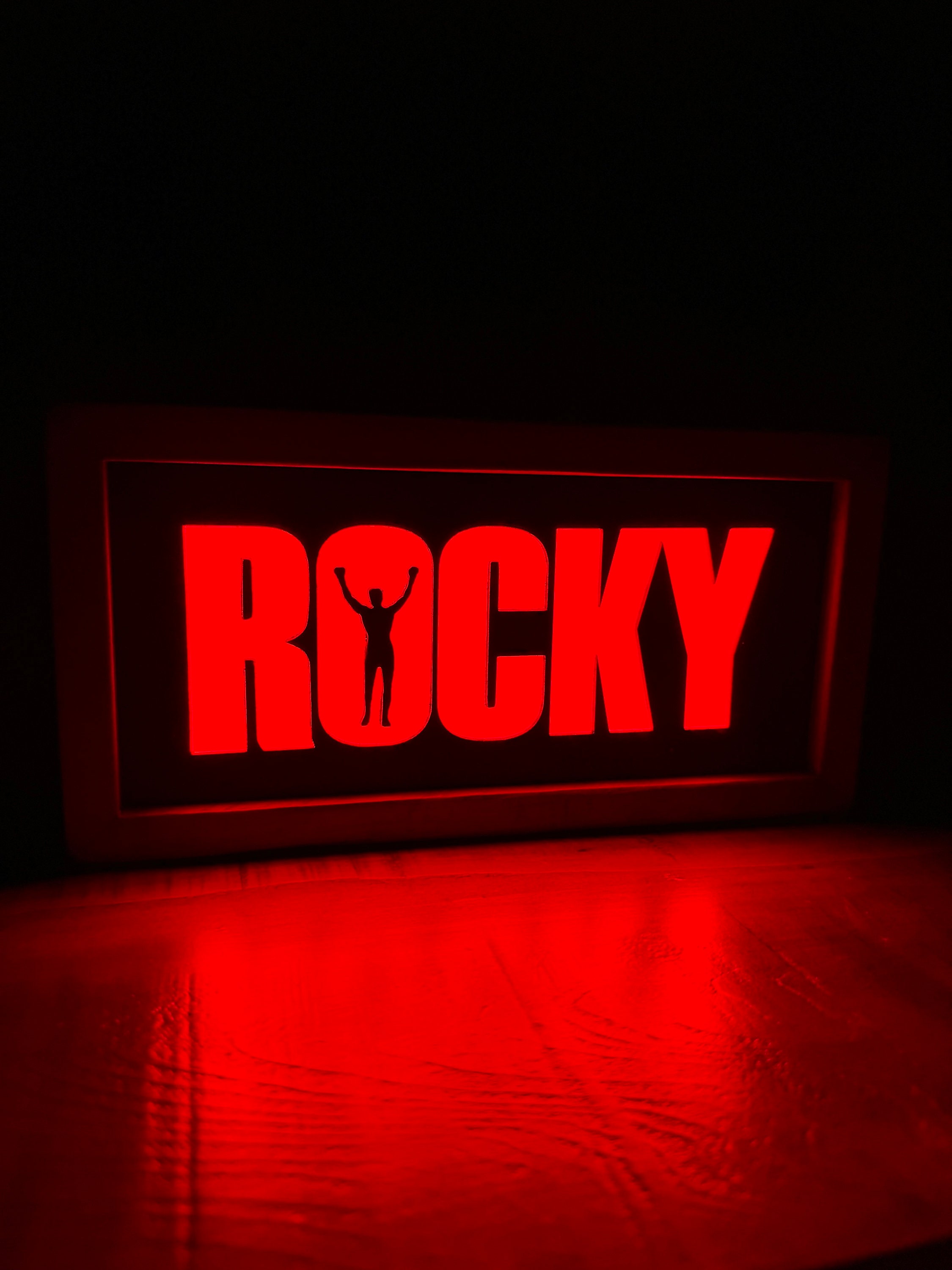 70s 80s Movie Sign Rocky,led Light Box, Gift for Him, Man Cave, Gym ...