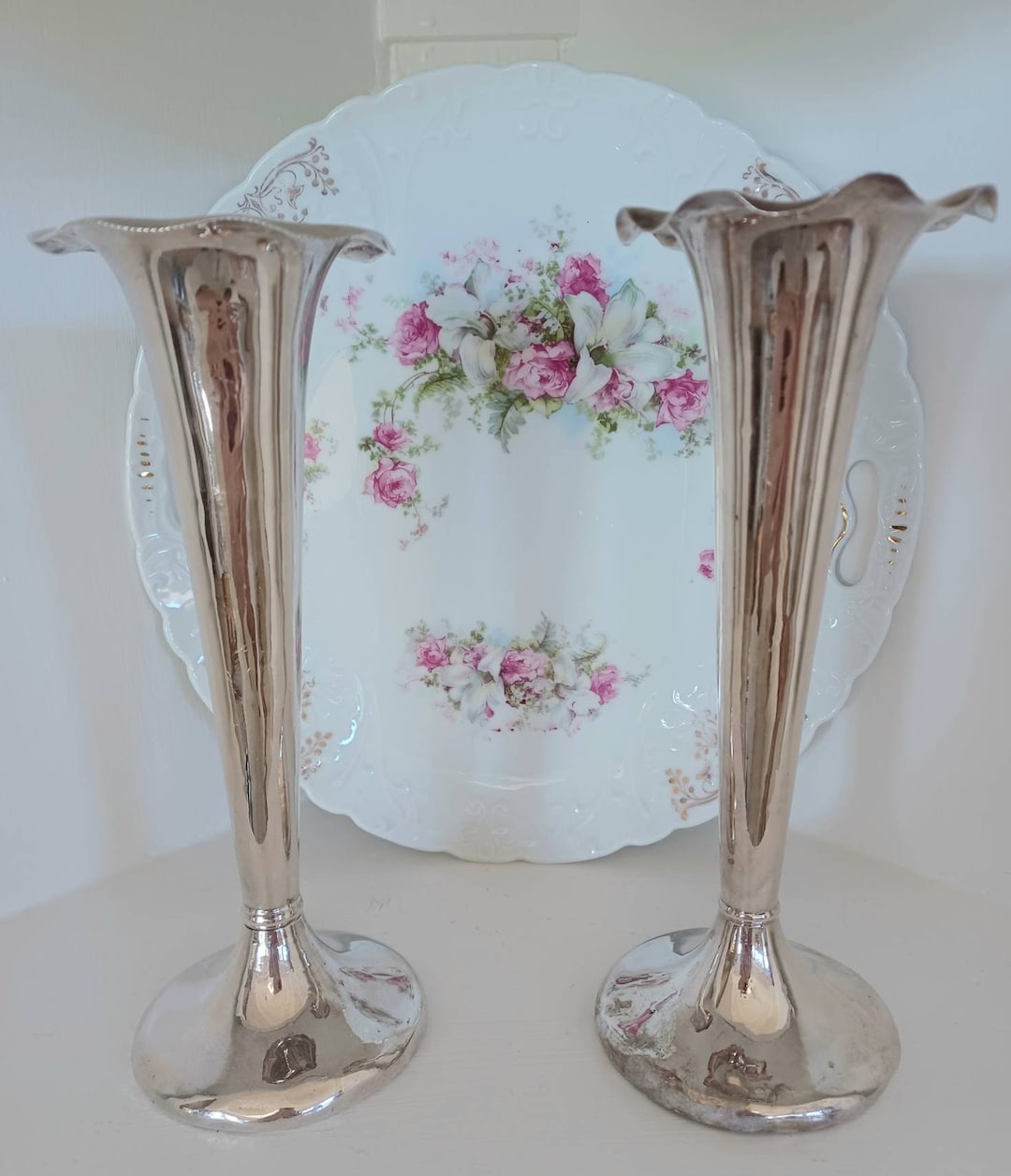 Antique Elkington Plate Pair of Silver Weighted Vases - Etsy Österreich