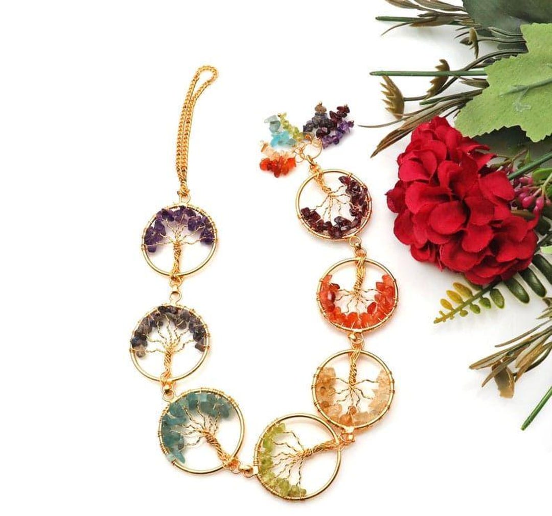 Wall Hanger Tree of Life - 7 Chakra (multi-colored) Stone - Etsy