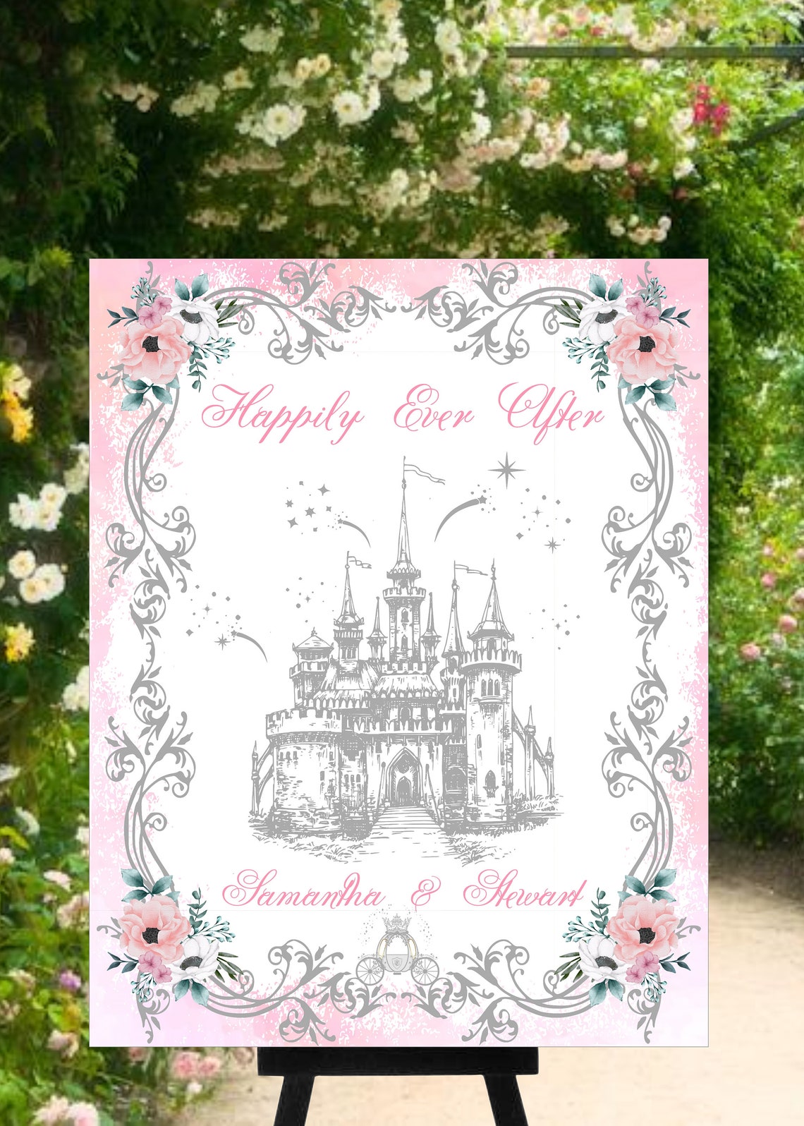 Digital Personalized Cinderella Castle Wedding Welcome Sign | Etsy