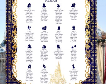 Princess Wedding Seating Table Sign Cinderella Seating Chart - Etsy