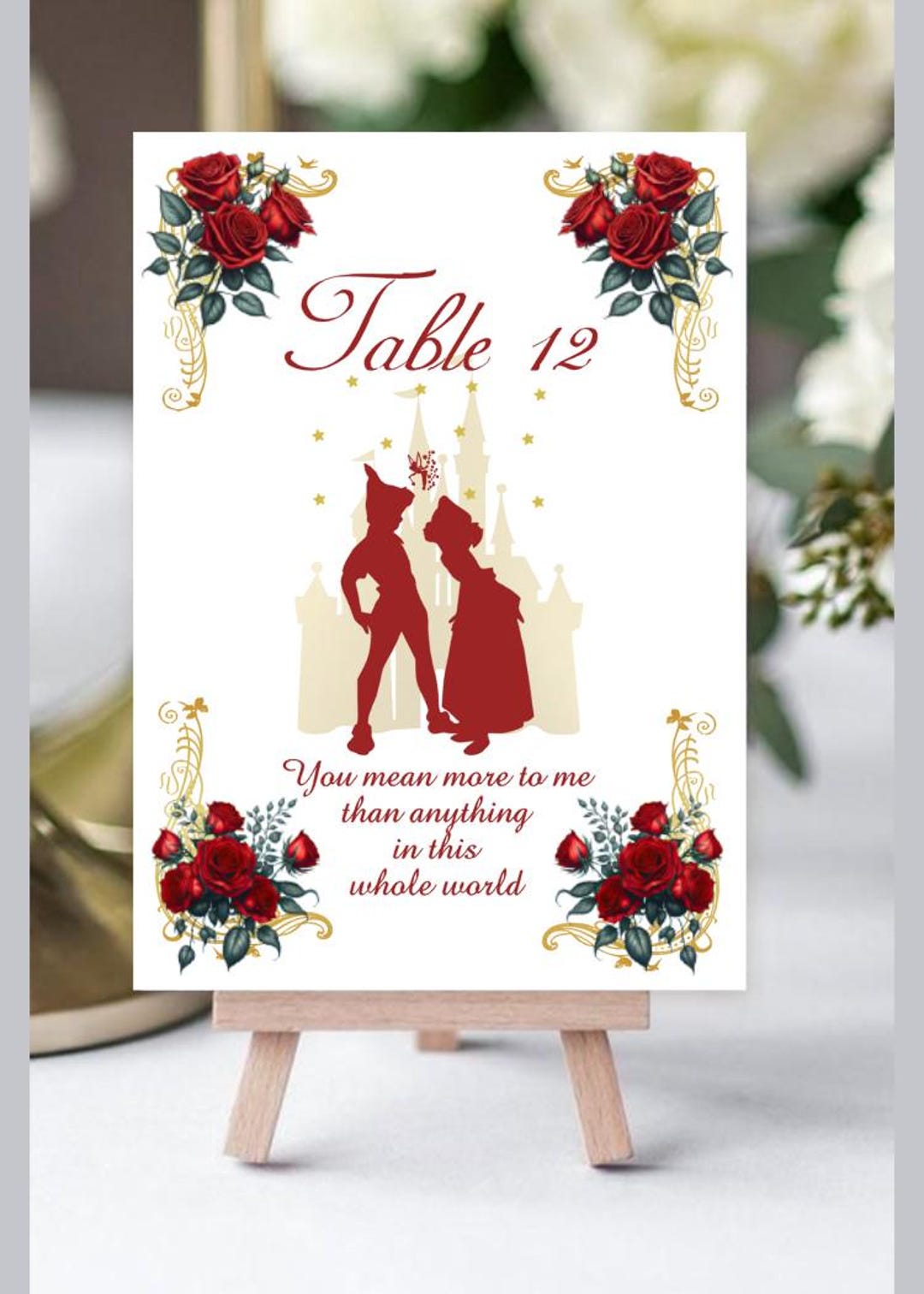 Red Rose Storybook Quotable Table Numbers Select Your Quotable Cards ...