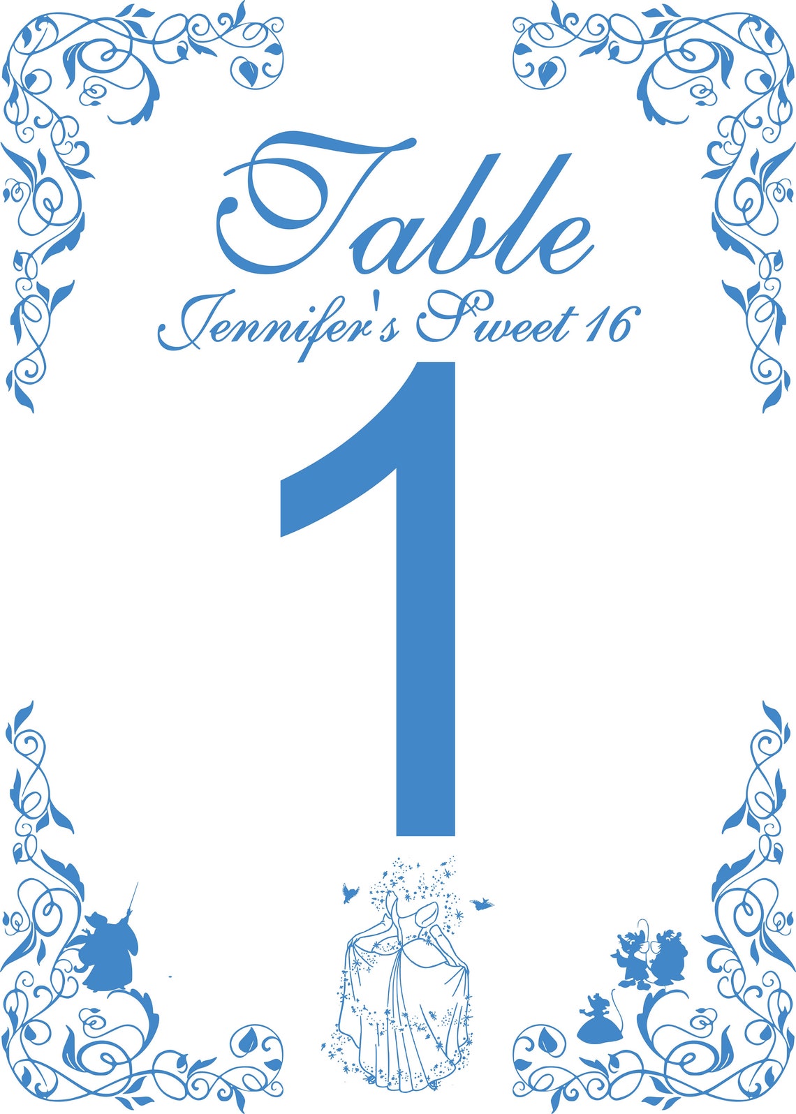 Cinderella Table Numbers Fairtytale Wedding Table Cards | Etsy
