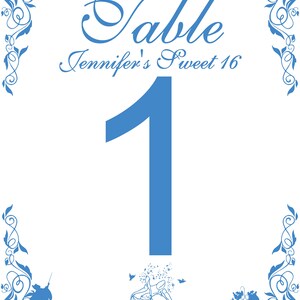 Cinderella Table Numbers Fairtytale Wedding Table Cards - Etsy