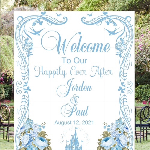 Digital Personalized Cinderella Castle Wedding Welcome Sign - Etsy