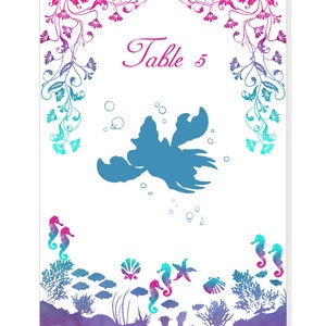 Watercolor Little Mermaid Table Numbers - Etsy