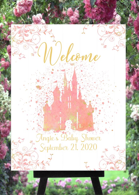 DIGITAL Blush Castle Wedding Welcome Table Sign Fairytale | Etsy