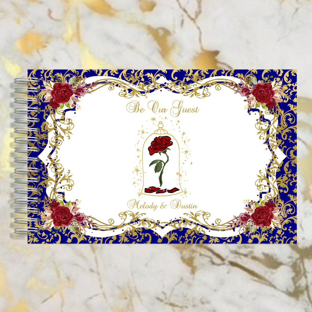 Handmade Enchanted Rose Personalized Autograph Guestbook Memory Journal ...