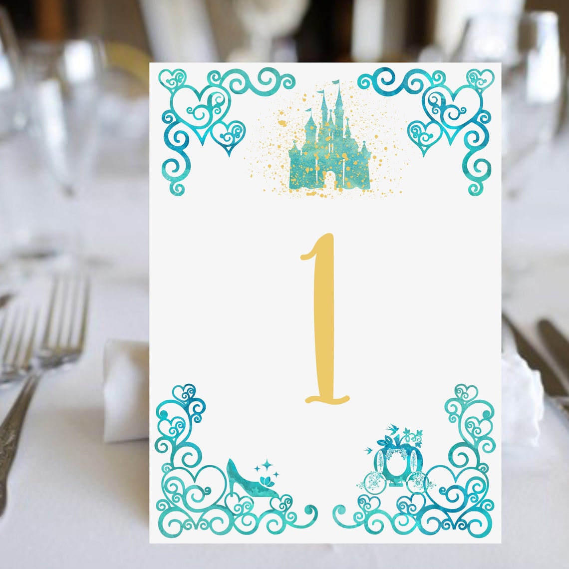 Watercolor Castle Table Numbers Select Your Numbers Table - Etsy