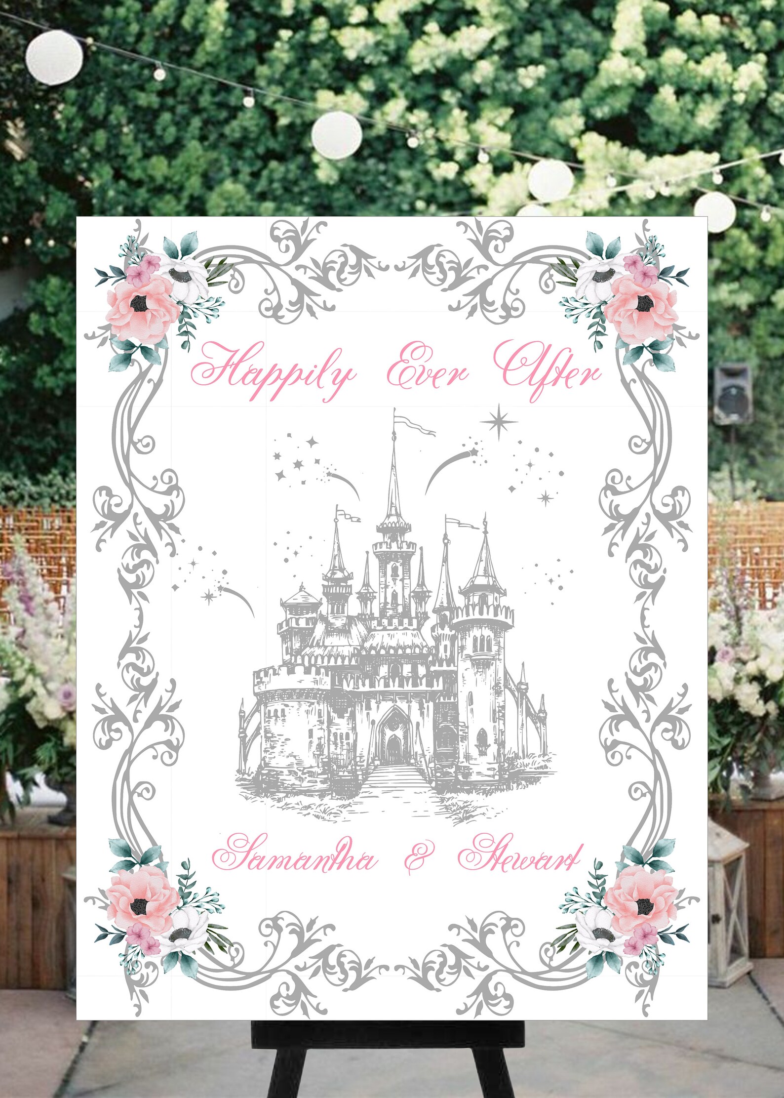Digital Personalized Cinderella Castle Wedding Welcome Sign - Etsy