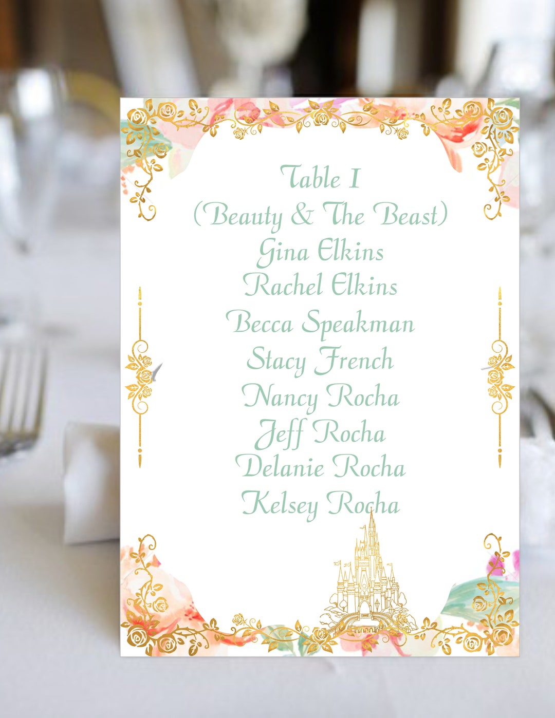 Fairy Tale Story Book Table Seating Cards Princess Table Numbers Build ...