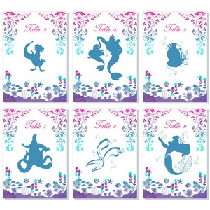 Watercolor Little Mermaid Table Numbers - Etsy