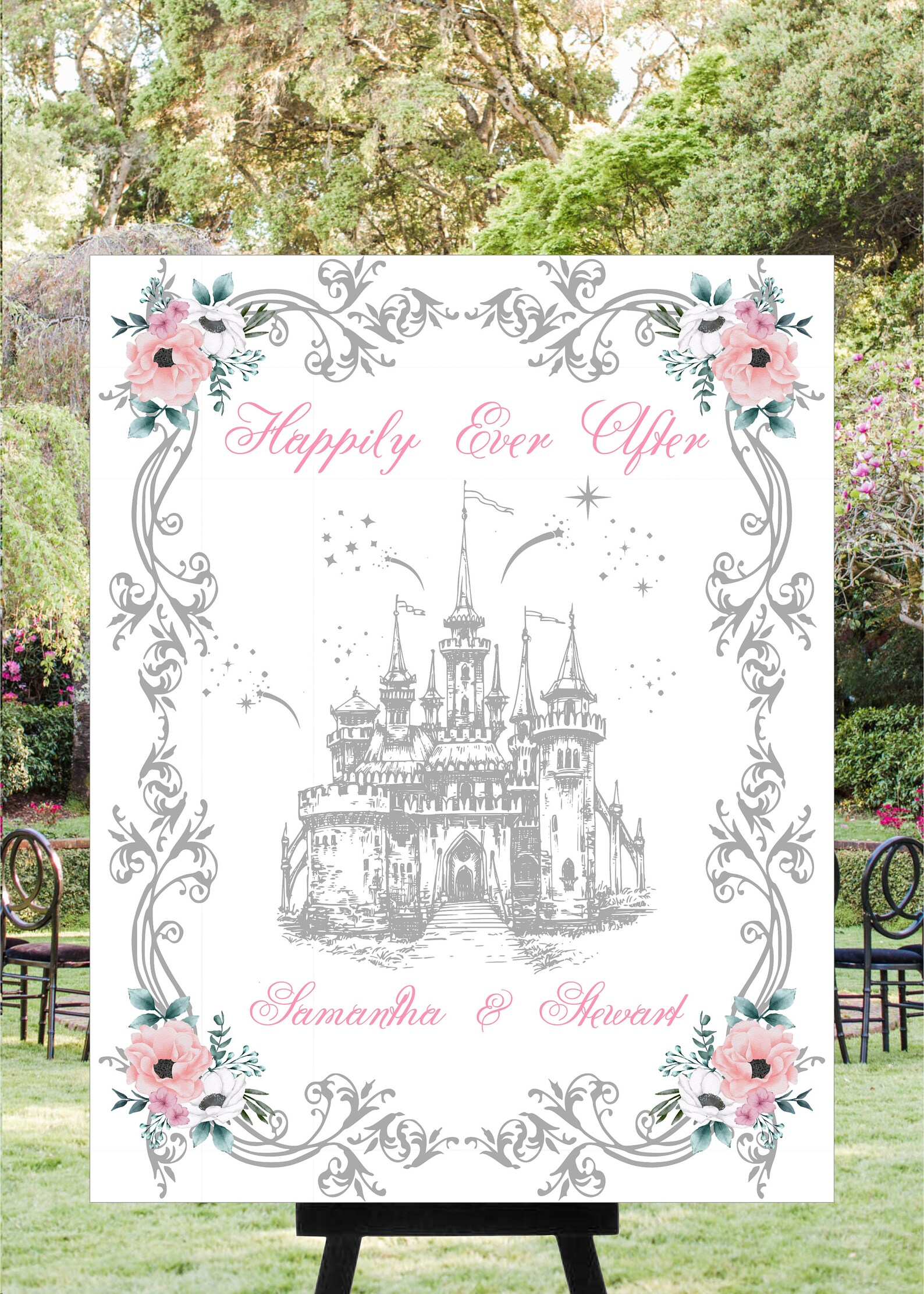 Digital Personalized Cinderella Castle Wedding Welcome Sign - Etsy