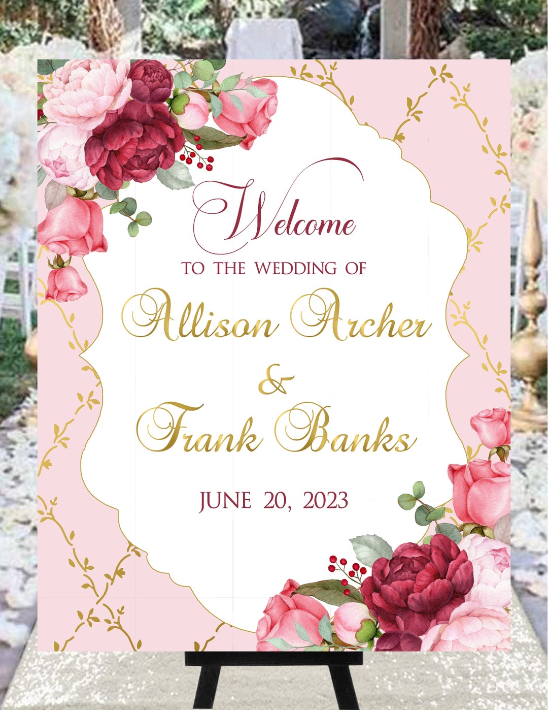 DIGITAL Sleeping Beauty Blush Bride Wedding Welcome Table Sign ...