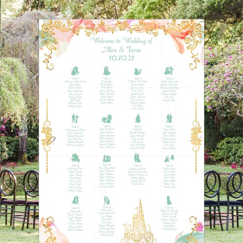 Digital Princess Wedding Seating Chart Printable Wedding - Etsy