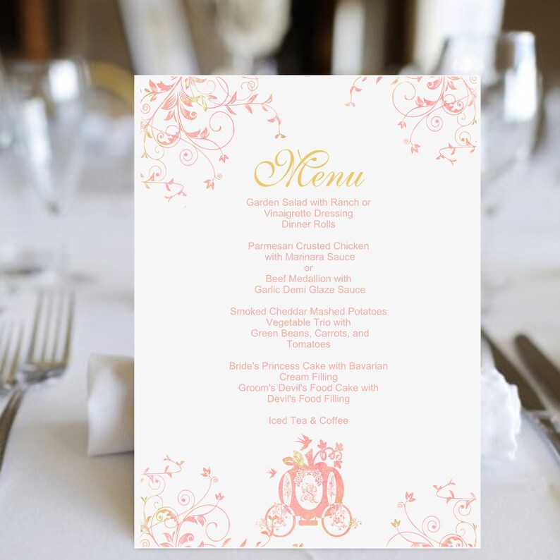 Watercolor Carriage Table Menus Order Only What You Need - Etsy