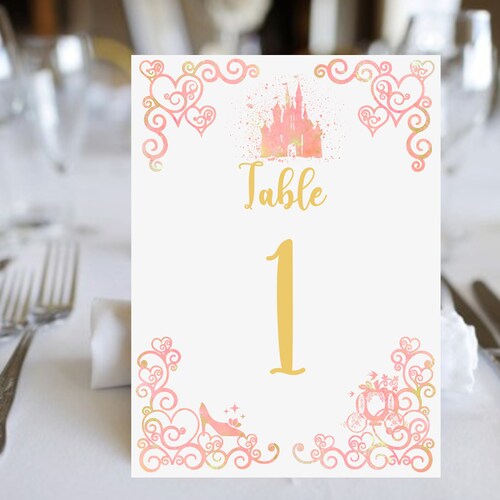 Watercolor Castle Table Numbers Select Your Numbers Table - Etsy