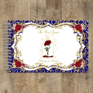 Handmade Enchanted Rose Personalized Autograph Guestbook Memory Journal ...